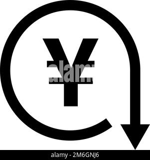 Japan Yen symbol icon in thin outline style Stock Vector Image & Art ...
