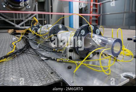 A nozzle is connected to a testing apparatus in SL-2, a sea level ...