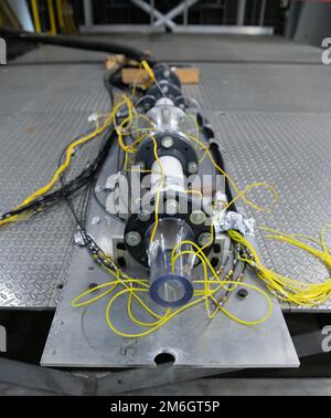 A nozzle is connected to a testing apparatus in SL-2, a sea level ...