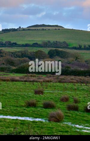 Scenic landscape at Brading Down on the Isle of Wight, England,UK Stock ...