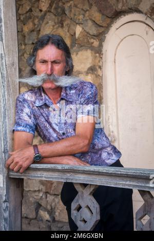 Faces of Turkey: Turkish Man with Handlebar Mustache Stock Photo - Alamy