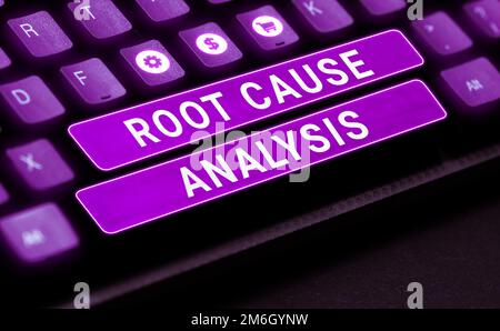 Sign displaying Root Cause Analysis. Word for Method of Problem Solving Identify Fault or ...