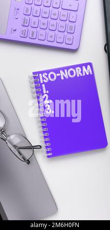 Text showing inspiration Iso Norm. Business concept An accepted standard or a way of doing ...