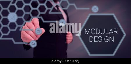 Conceptual caption Modular Design, Business concept product designing ...
