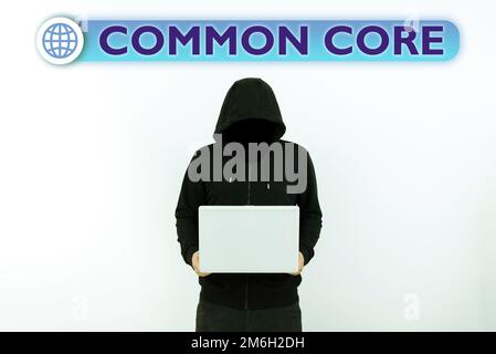 Text sign showing Common Core. Conceptual photo set of academic ...
