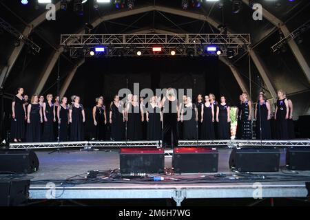 Military Wives Choir performs on stage at Armed Forces Day 2019 ...