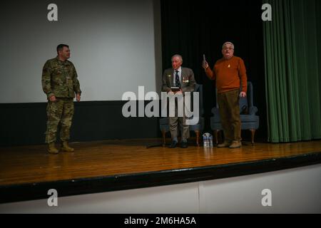 Holocaust survivor Paul Sved, right, recounts his experiences of the ...