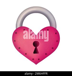 Pink heart-shaped lock. Design for Valentine's Day Stock Photo - Alamy