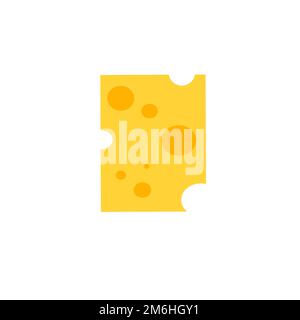 cartoon cheese slice on white Stock Photo - Alamy