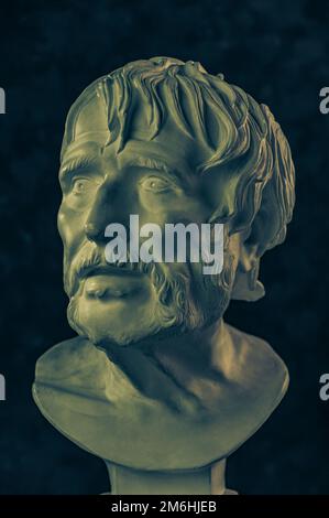 Bronze color gypsum copy of ancient statue Apollo God of Sun and Poetry ...