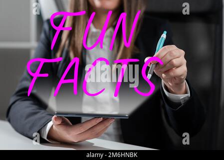 Handwriting text Fun Facts. Business overview short interesting trivia ...