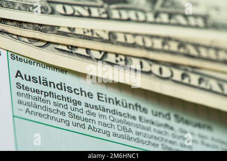 Tax declaration for tax office with form Stock Photo - Alamy