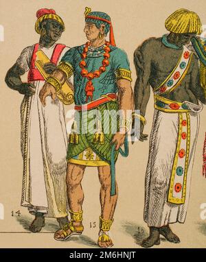 Ancient Egypt. From left to right; 16: belt-like sash narrow and long ...