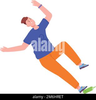 Accident pictogram man icon. Slipping fall, bike accedent, electric ...