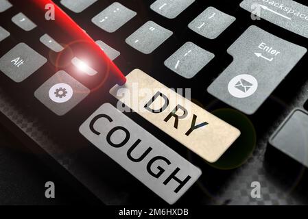 Hand writing sign Dry Cough, Conceptual photo cough that are not ...