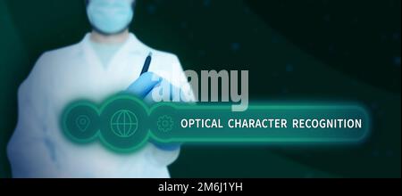 Conceptual display Optical Character Recognition. Business idea the ...