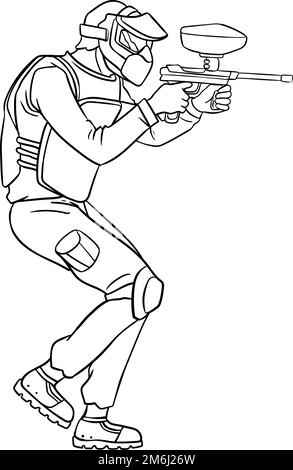 Paintballer Coloring Page for Kids Stock Vector Image & Art - Alamy