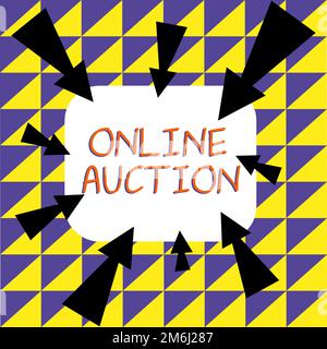 Hand writing sign Online Auction. Conceptual photo process of buying ...