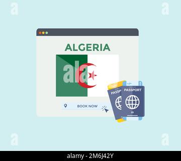 Travel to Algeria concept, map with pin on map of Algeria. Vacation ...