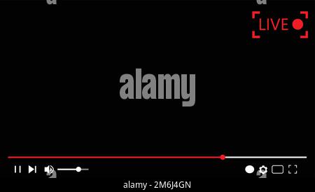 Multimedia video player frame template. Live video streaming ...
