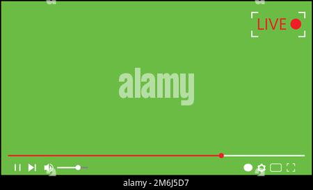 Multimedia video player chroma key frame template. Live video streaming ...