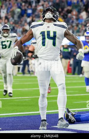 Seattle Seahawks wide receiver DK Metcalf (14) is introduced before an ...
