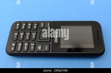Vintage Alcatel monoblock mobile phone Stock Photo - Alamy