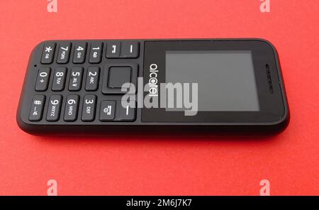 Vintage Alcatel monoblock mobile phone Stock Photo - Alamy