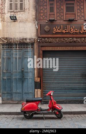 Cairo, Egypt, November 26th 2022 A sack of dried red chilli peppers ...