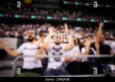 blurred supporters crowd in a basketball court during game Stock Photo ...