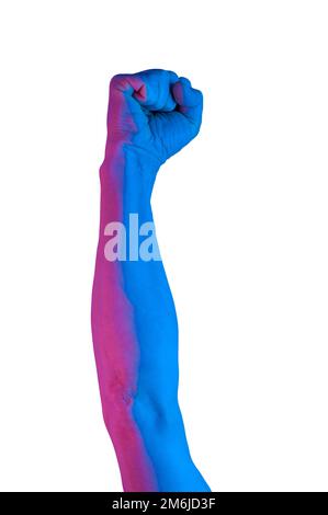 Humans fist isolated on white background for posters, banners ...