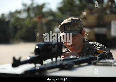 U.S. Army 1st Lt. Janel Tracy, tank commander, from 2nd Battalion, 12th ...