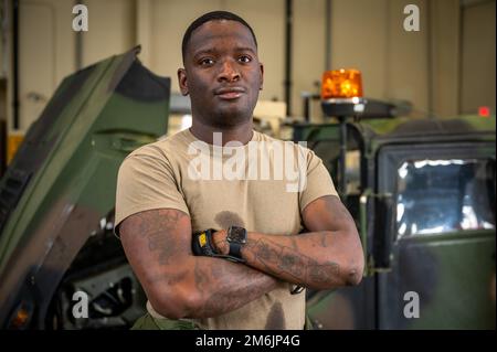 U.S. Army Specialist Darius Sims, 35th Air Defense Artillery Brigade ...