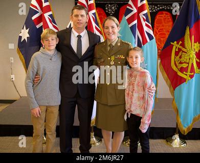 From left to right: Australian Army Brig. Ash Collingburn, commanding ...