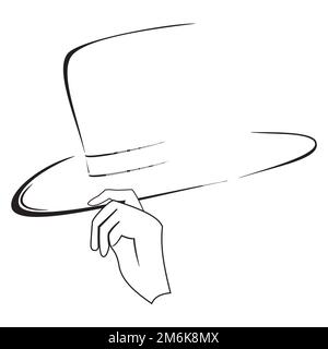 Hats contour and silhouette of the hand Stock Photo - Alamy