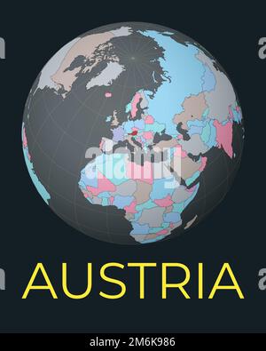 Map of Austria, sign silhouette. World Map Globe. Vector Illustration ...