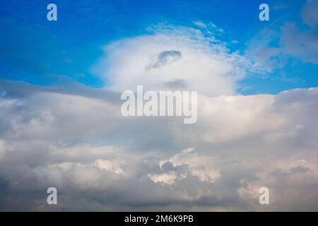 White color clouds found in the blue sky background Stock Photo - Alamy