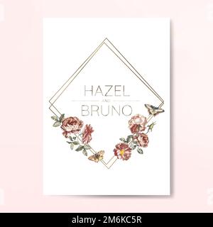 Floral wedding invitation mockup vector Stock Vector Image & Art - Alamy