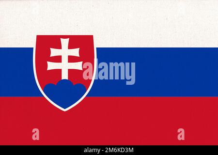 Flag of Slovakia. Slovak flag on fabric texture. National Slovak symbol ...