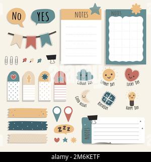 Cute sticky note papers printable set Stock Vector Image & Art - Alamy