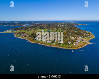 Aerial view of Warwick Point including Warwick Lighthouse in city of ...
