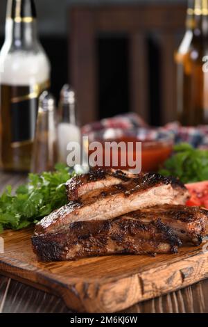 Baked barbecue pork belly Stock Photo - Alamy