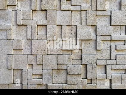 Rectangular travertine facing tiles. Pattern for 3D graphics. Abstract ...
