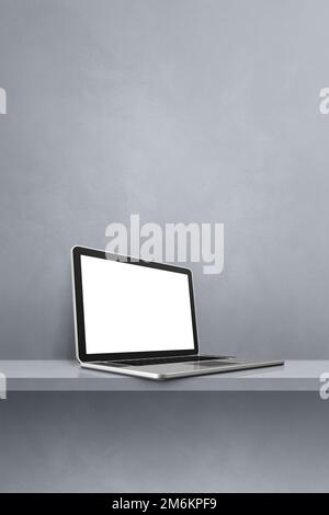 Computer pc on grey shelf background Stock Photo - Alamy