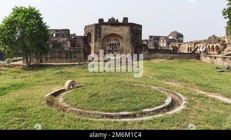 View of Ater Palace entrance gate and Sat Majila or 7 Storey watchtower ...