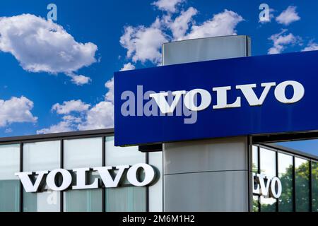 VOLVO company advertising and company sign Stock Photo - Alamy