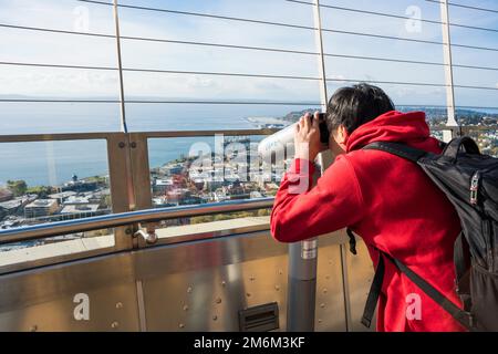 Man in the space needle for sightseeing Stock Photo - Alamy