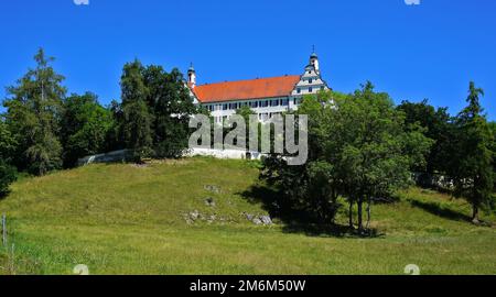 Mochental Castle; Swabian Jura near Ehingen on the Danube; Germany ...