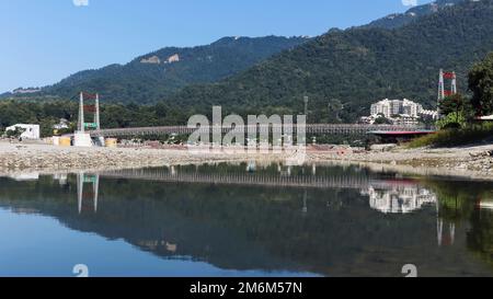 View of Janki Bridge, Rishikesh, Uttarakhand, India Stock Photo - Alamy