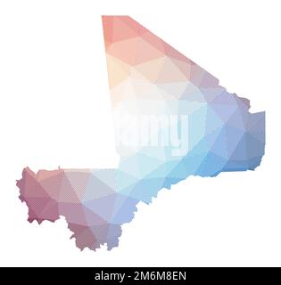 Network map of Mali. Country digital connections map. Technology ...